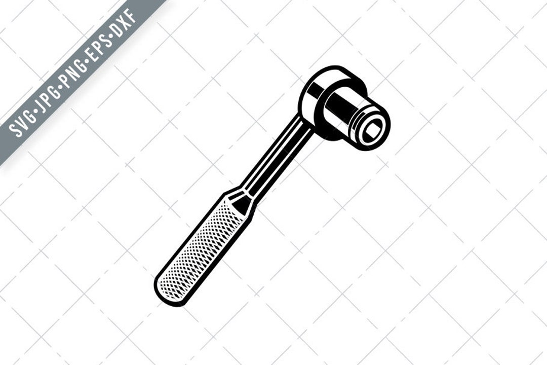 Torque Ratchet Wrench Retro Black and White Svg-ratchet Svg-cut File ...