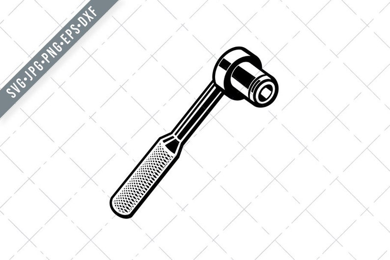 Torque Ratchet Wrench Retro Black and White Svg-ratchet Svg-cut File ...