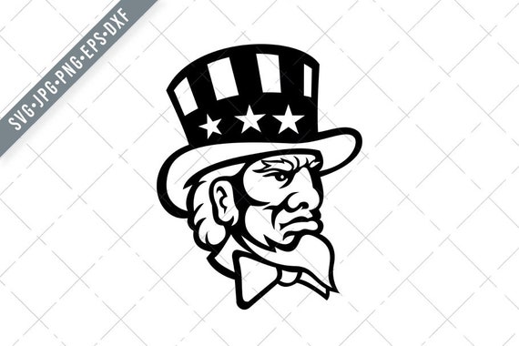 Uncle Sam Face Stencil