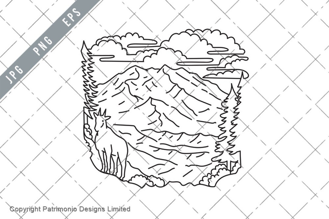 Mountain Goat Denali National Park Alaska Vector Eps-denali National ...