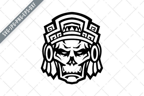 Aztec Warrior Drawing Black White