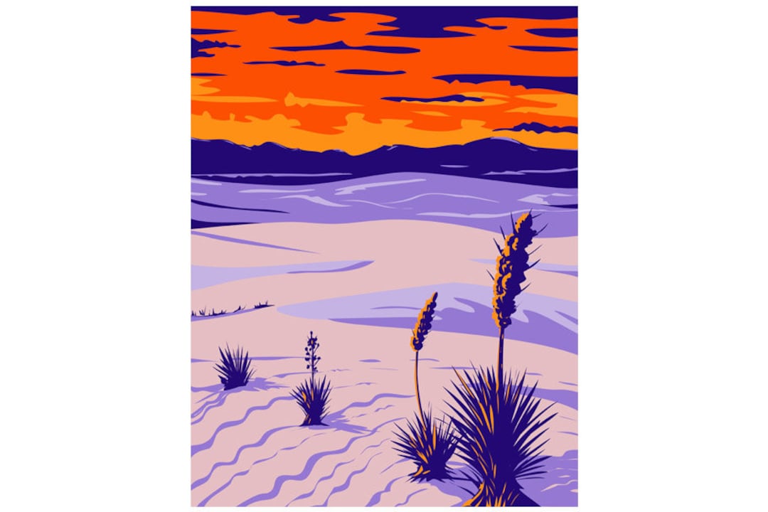 White Sands National Park With Soaptree Tularosa Basin New Mexico WPA ...