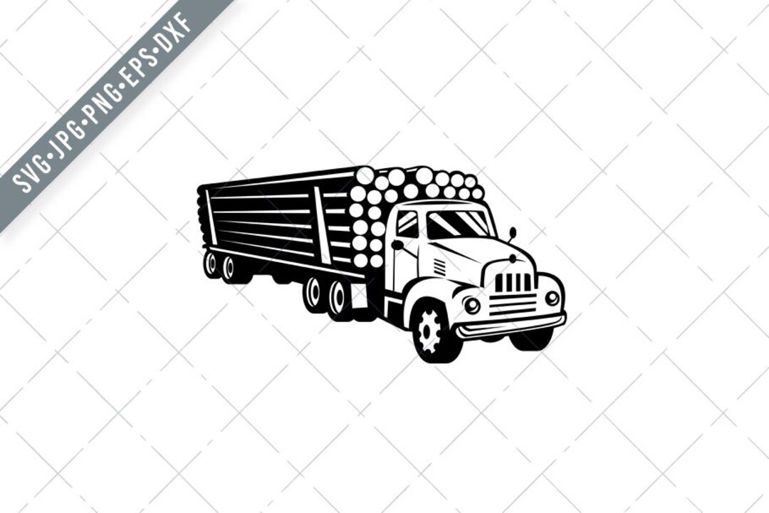 Vintage Logging Truck Log Truck Log Hauler or Timber Lorry Woodcut ...