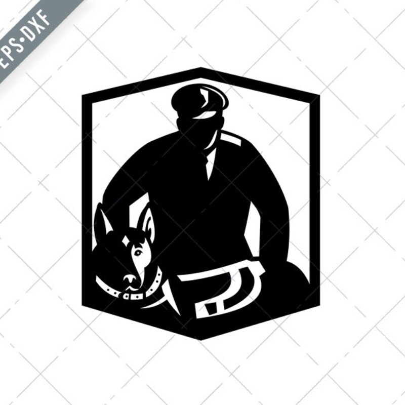 Dog Man Badge Svg - Etsy