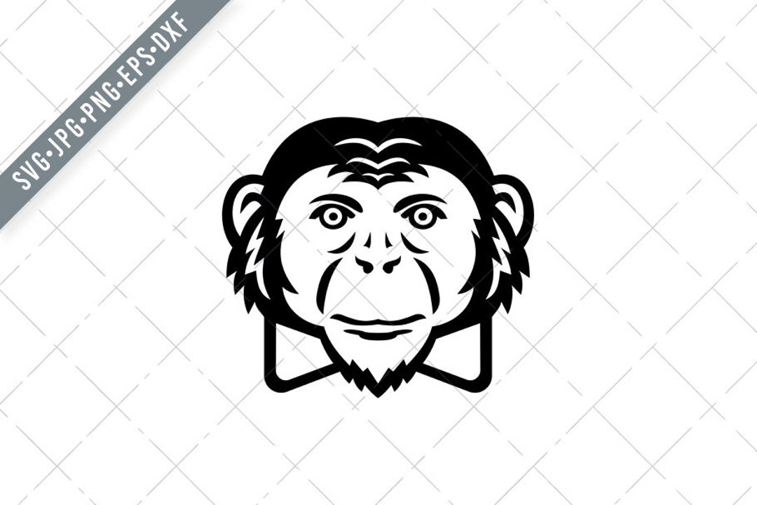 Noble Chimpanzee Chimp Monkey Primate of Ape het dragen van Bow Tie ...