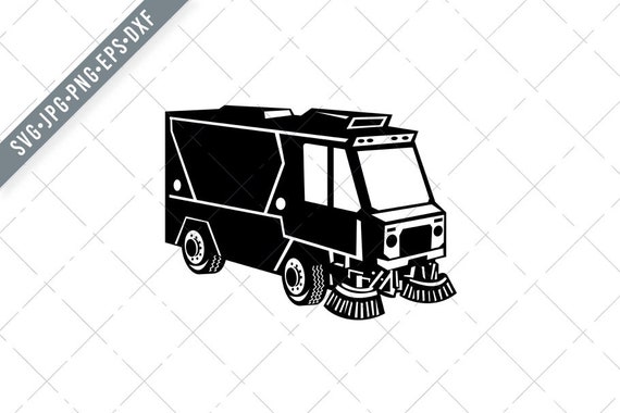 Street Cleaning Truck Svg Road Sweeper Outline SVG Eps Road Sweeper Svg ...