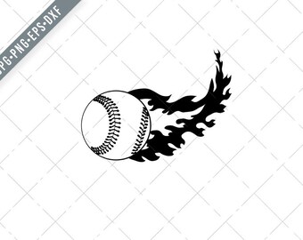 Softball Flames Svg - Etsy