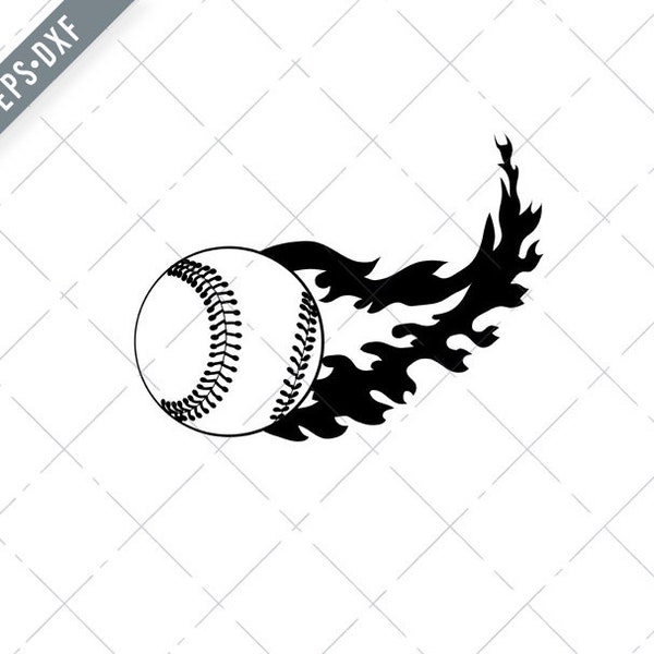 Softball Flames Svg - Etsy
