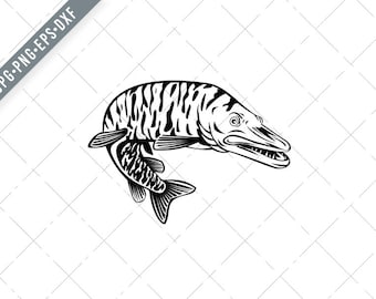 Musky Muskie Muskellunge Skin Pattern SVG PNG DXF Trout Bass - Etsy