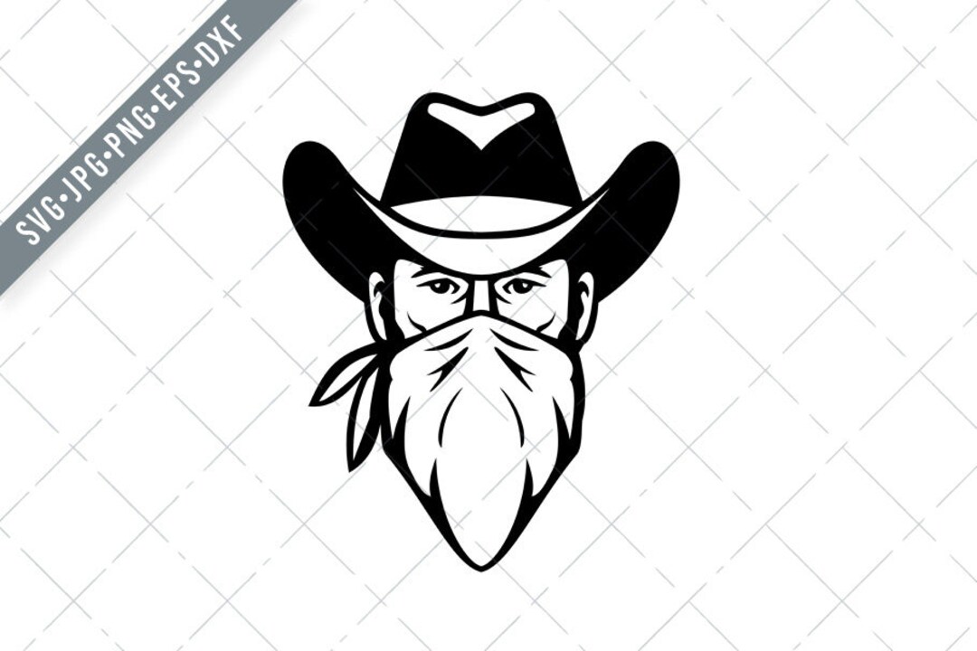 Bandit Outlaw Face Mask SVG, Cut File, Bandit Dxf, Jpg, Outlaw Png ...