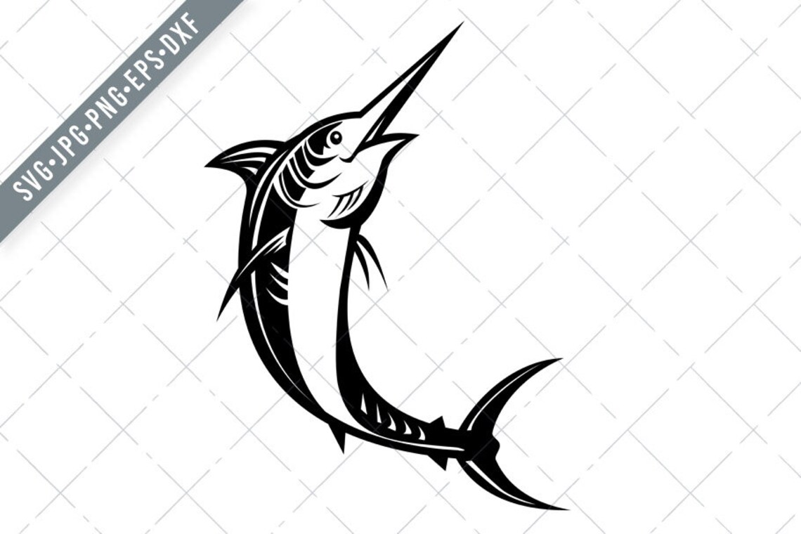 Atlantic Blue Marlin Jumping Svg-atlantic Blue Marlin Svg-blue - Etsy ...