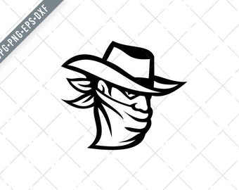 Bandit Outlaw Face Mask SVG Cut File Bandit Dxf Jpg Outlaw | Etsy