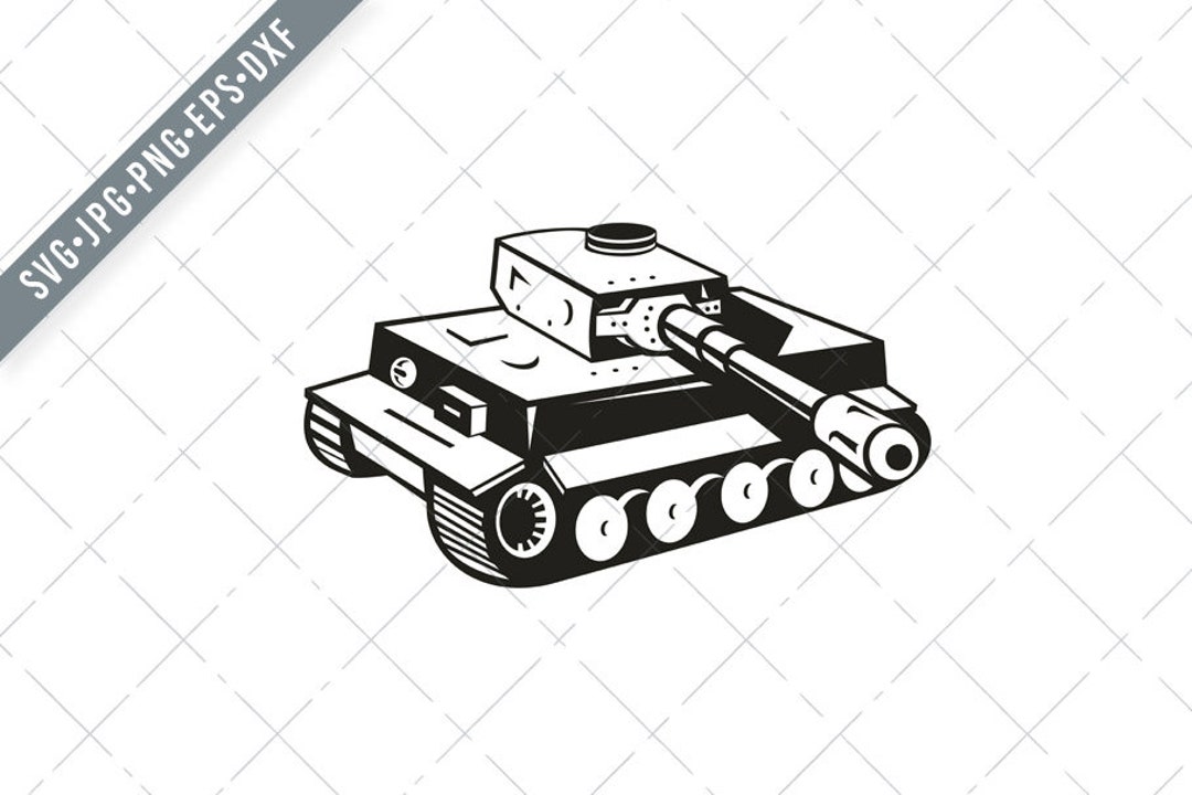 World War Two German Panzer Tank Retro Black and White Svg-panzer Svg ...