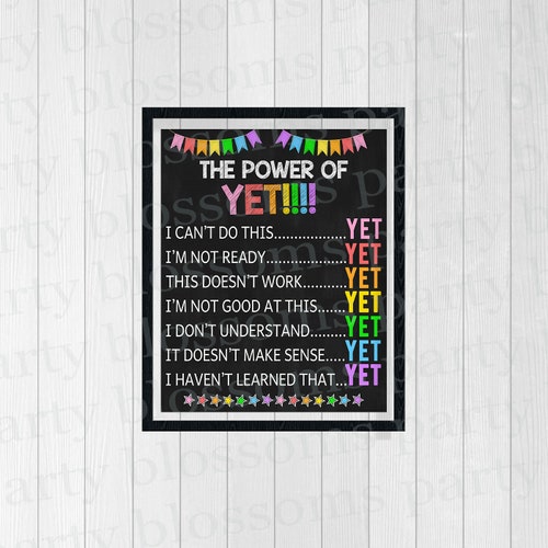 The Power of yet Printable Poster Growth Mindset INSTANT - Etsy Canada