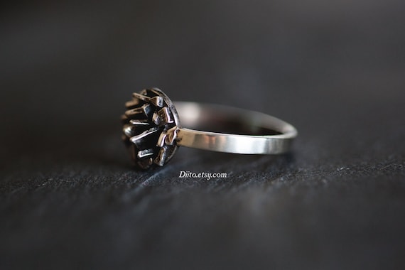 Size 6.5 Sterling Silver Spiky Cluster Ring Industrial Ring - Etsy