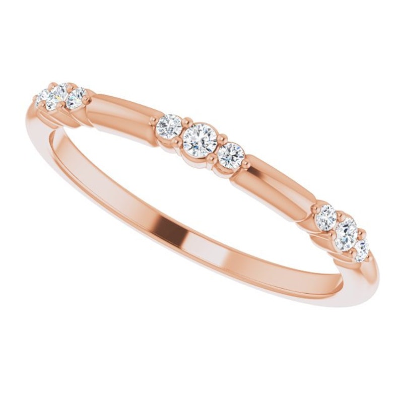 Diamond Trio Ring 14kt Solid Gold or Sterling Silver - Etsy