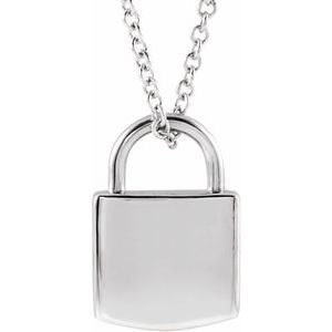 Sterling Silver Petite Lock Padlock Necklace - Etsy