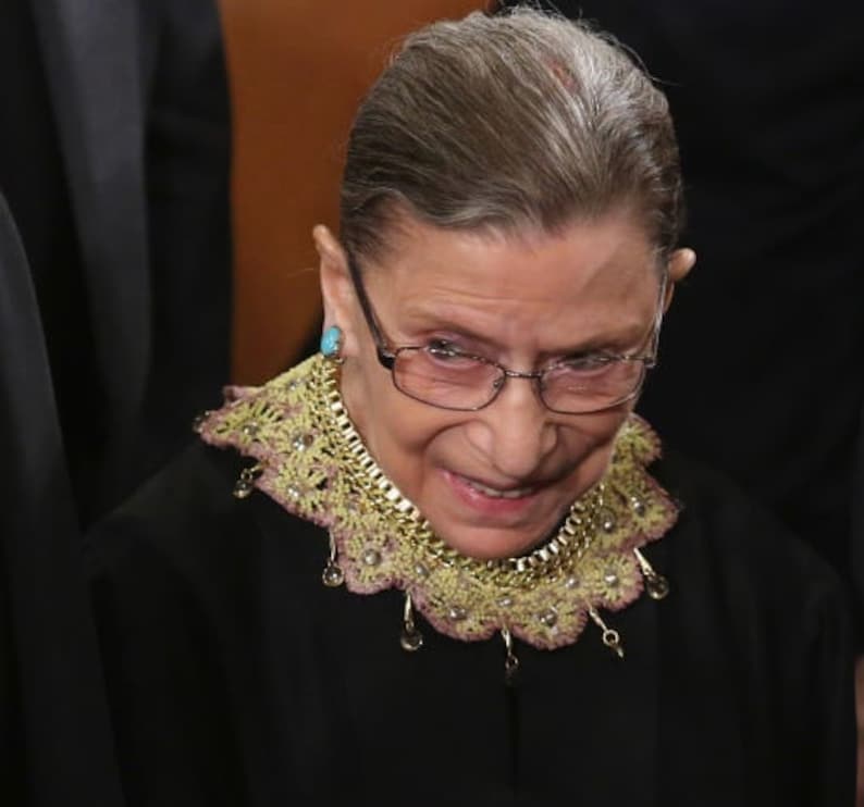 Diamond RBG Ruth Bader Ginsburg Dissent Necklace 14kt Solid - Etsy