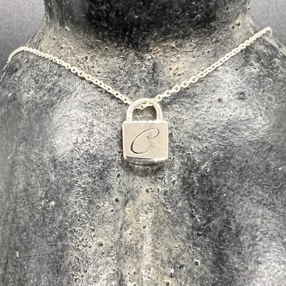 Sterling Silver Petite Lock Padlock Necklace | Etsy