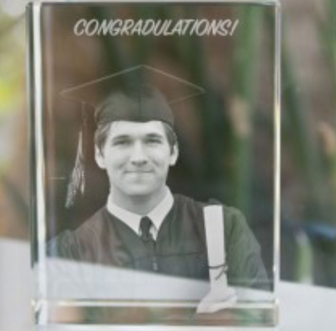 3d Laser Etched Crystal Graduation Gift - Etsy