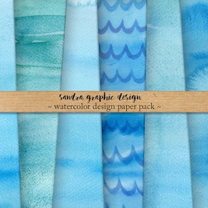 Watercolor Digital Paper: "seawater Paper", Ocean Digital Paper, Summer ...