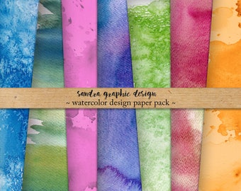 SALE Watercolor Digital Paper Rainbow Gradient Digital Paper - Etsy