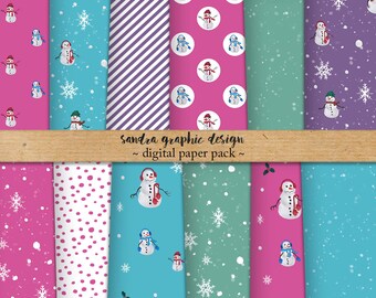 Snow digital paper snow texture snow background with | Etsy