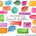 Speech Bubbles Clip Art, Hand Painted Watercolor Clip Art, Various ...