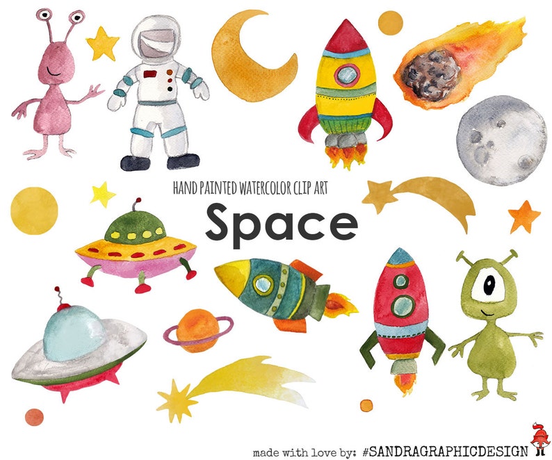 Space Clip Art, Rocket Clip Art, Aliens Clip Art, Boys Clip Art, Hand ...