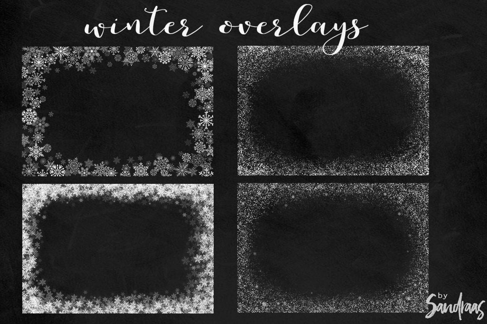 Snow Photo Frame Snowflake Overlay for Photo Art and Editing - Etsy