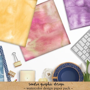 Watercolor Digital Paper: "watercolor Textures" With Watercolor ...