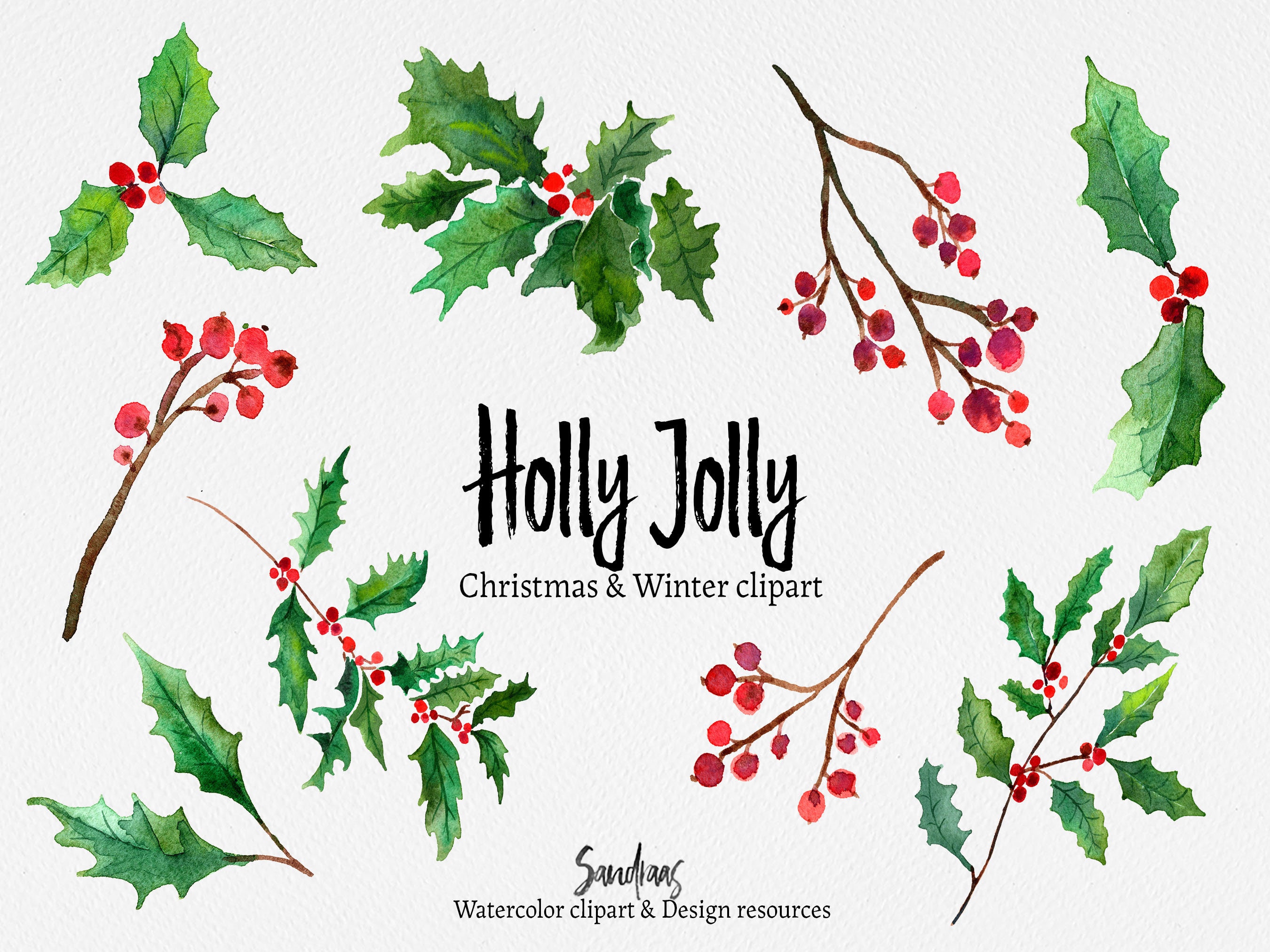 Christmas Clip Art: holly Jolly With High - Etsy