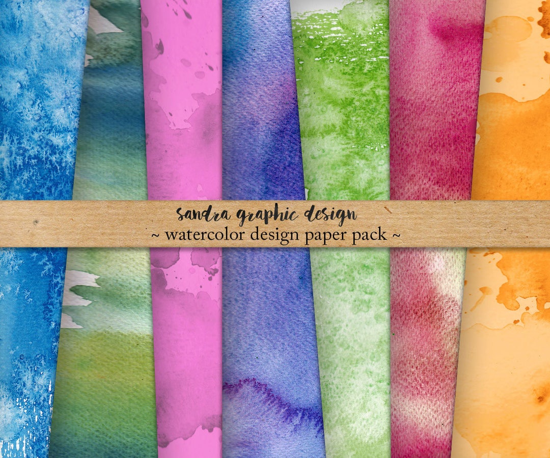 Watercolor Digital Paper: "watercolor Textures" With Watercolor ...