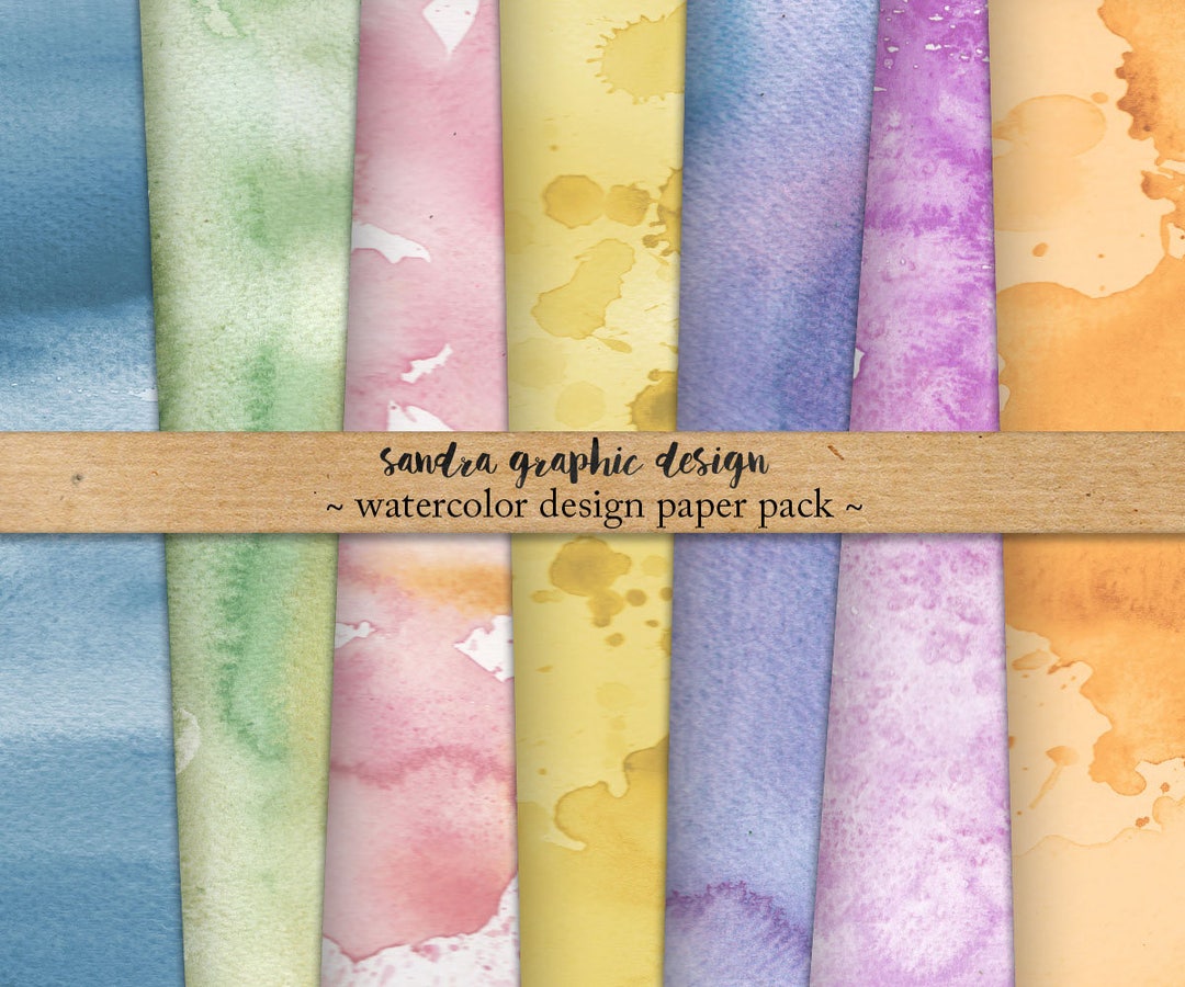 Watercolor Digital Paper: "watercolor Textures" With Watercolor ...
