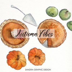 Clipart: "autumn Vibes" Hand Painted Watercolor Fall Images, 25 Clipart ...