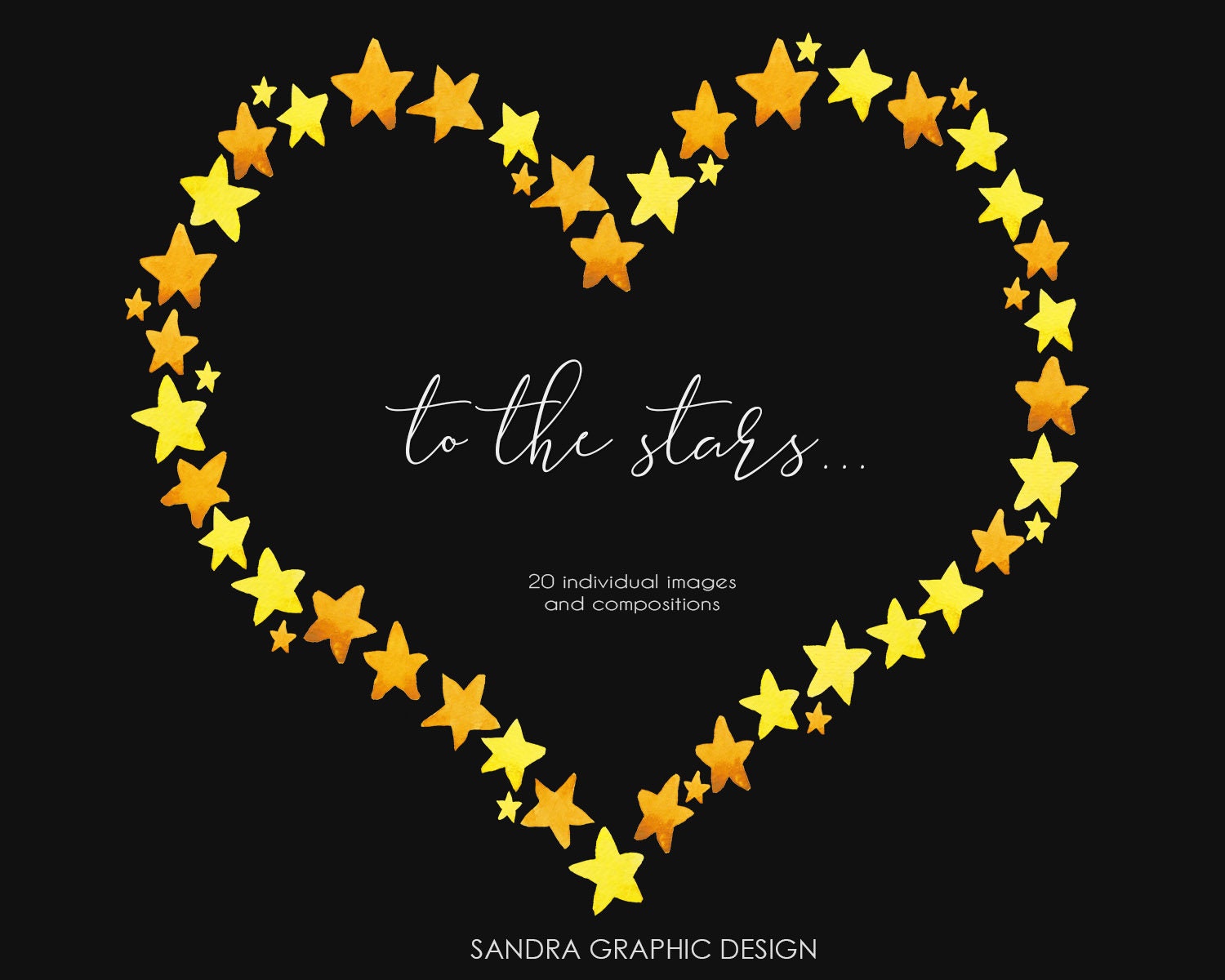 Watercolor Stars Clip Art - Etsy