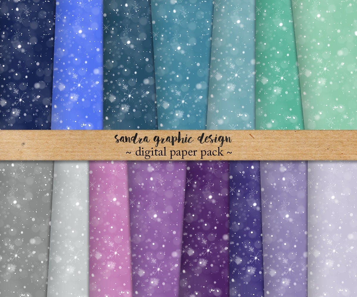 Snow Digital Paper: "snow Paper" With Snow Pattern in Pretty Winter ...