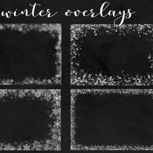 Snow Photo Frame, Snowflake Overlay for Photo Art and Editing, Layouts ...