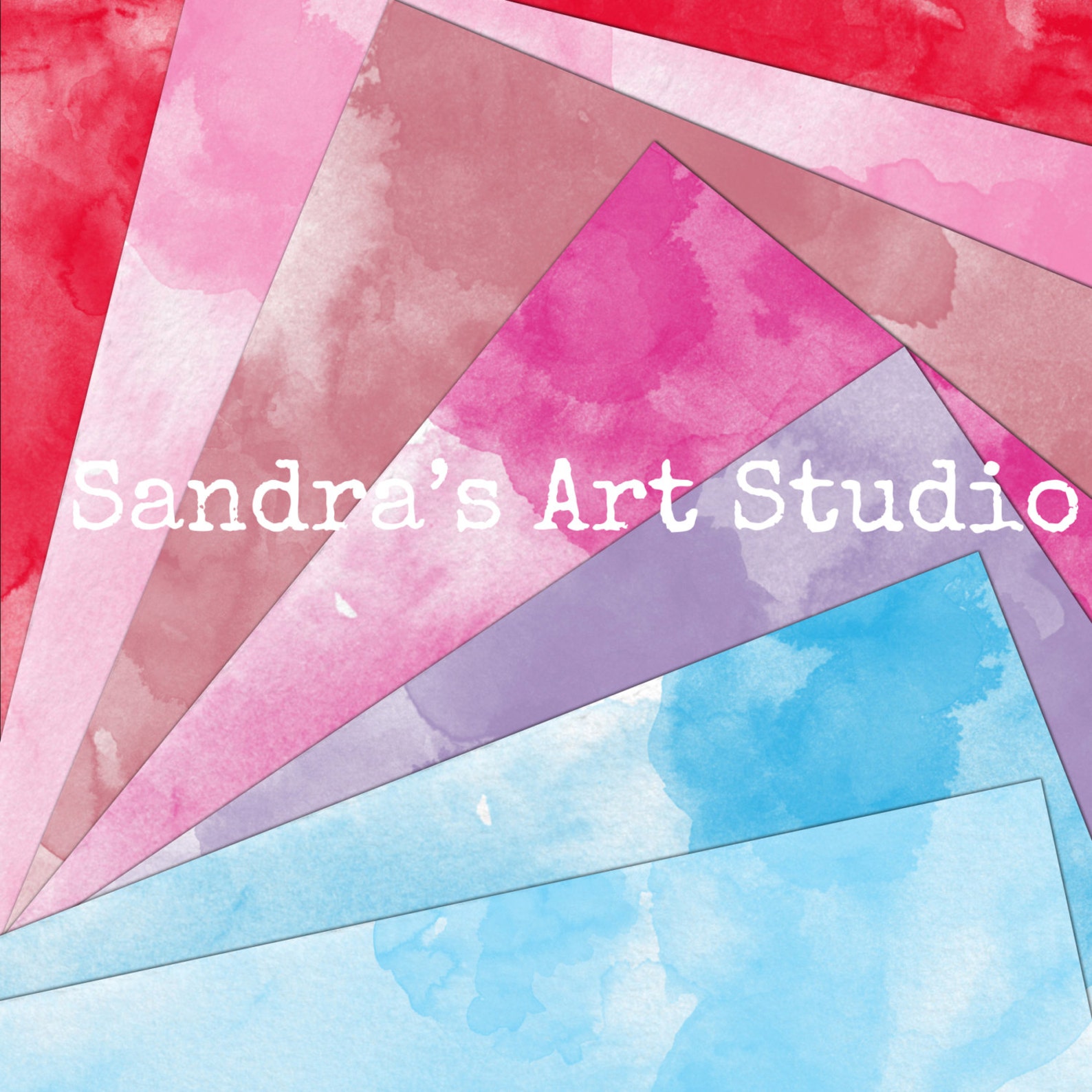 Watercolor Digital Paper: "rainbow Watercolors" With Watercolor ...