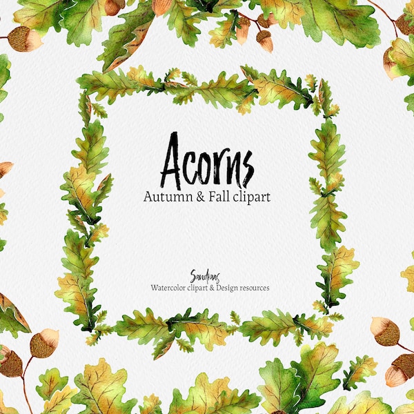 Acorn Clip Art - Etsy