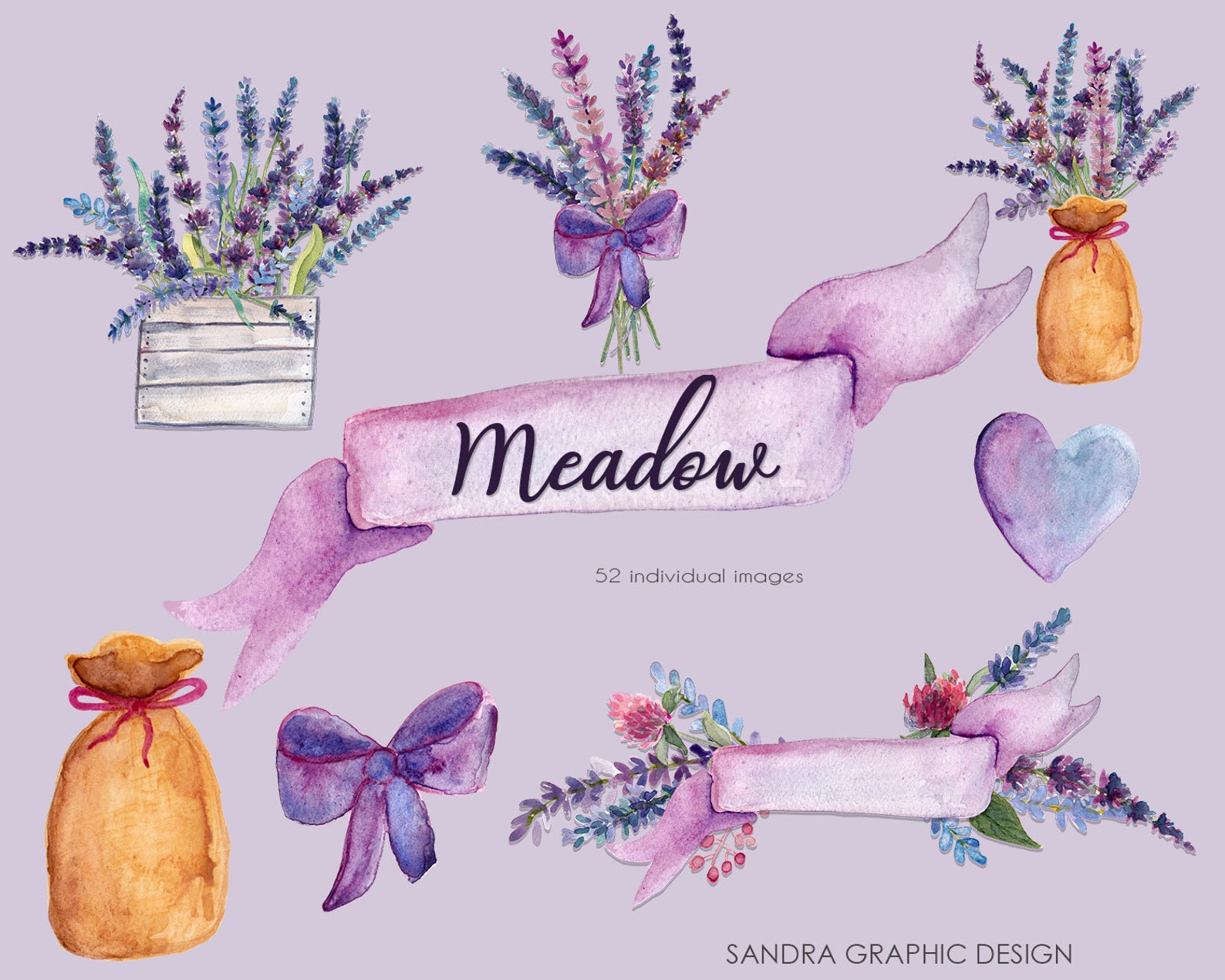 Meadow clip art floral clip art hand painted watercolor clip | Etsy