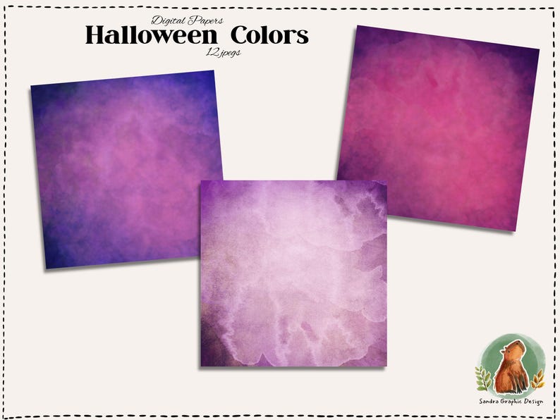 Halloween Watercolor Digital Paper Pack | Grunge Texture Backgrounds ...