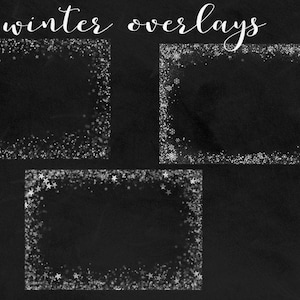 Snow Photo Frame, Snowflake Overlay for Photo Art and Editing, Layouts ...