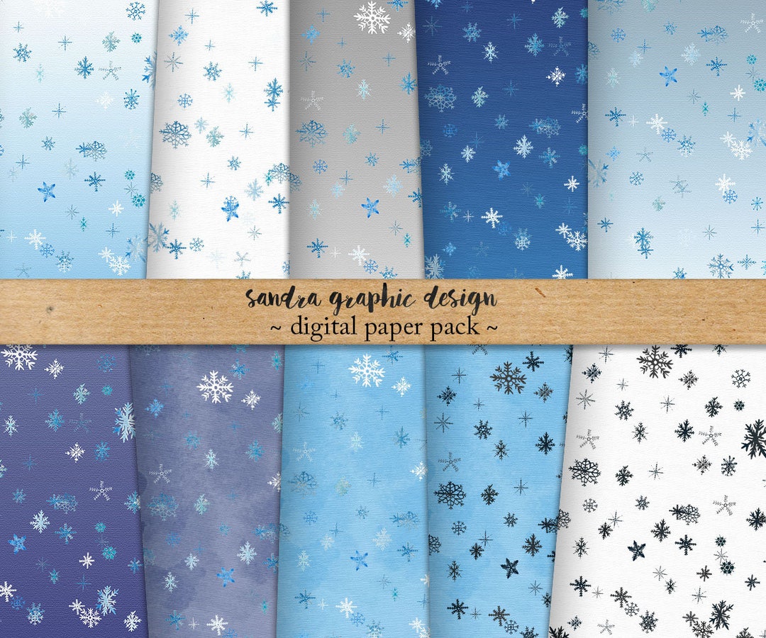 Christmas Digital Paper:snowflakes Paper With Winter Digital Paper ...
