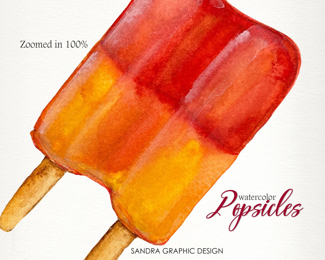 Clipart: popsicles Hand Painted Watercolor Summer - Etsy