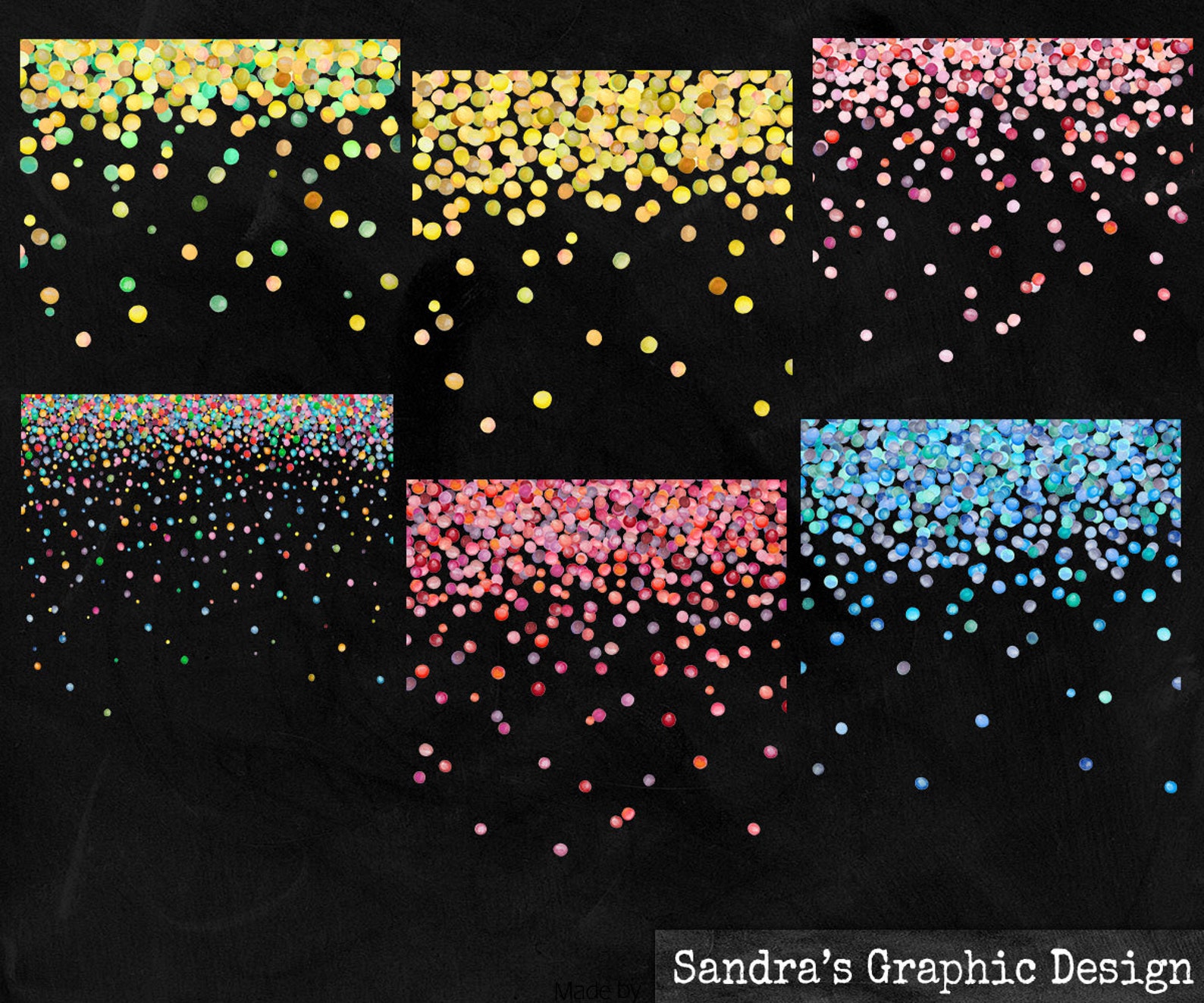 Digital Overlays With DOTS CONFETTI for Photo Art Scrapbook - Etsy