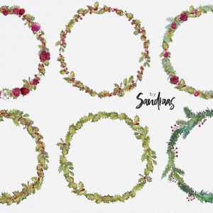 Christmas Clip Art: "holly Jolly", With High Quality, Hand Painted ...