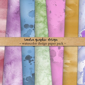 Watercolor Digital Paper: "watercolor Textures" With Watercolor ...