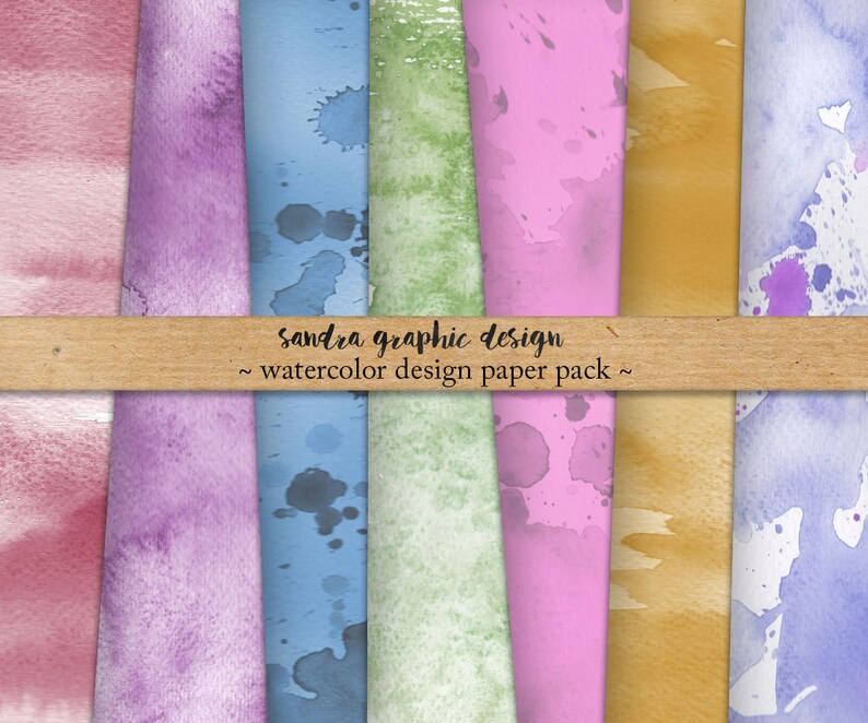 Watercolor Digital Paper: "watercolor Textures" With Watercolor ...