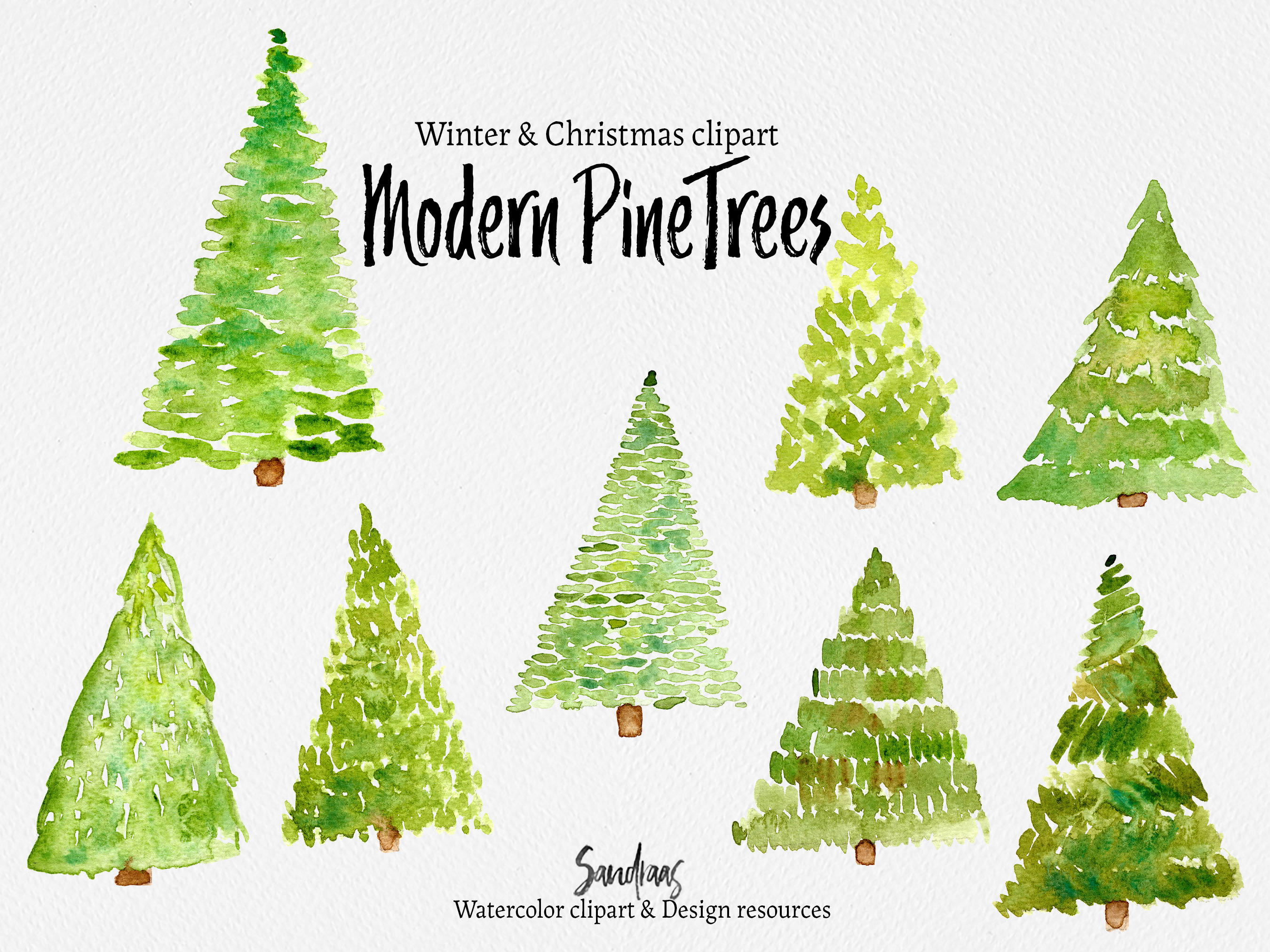 Modern Christmas Tree Graphic